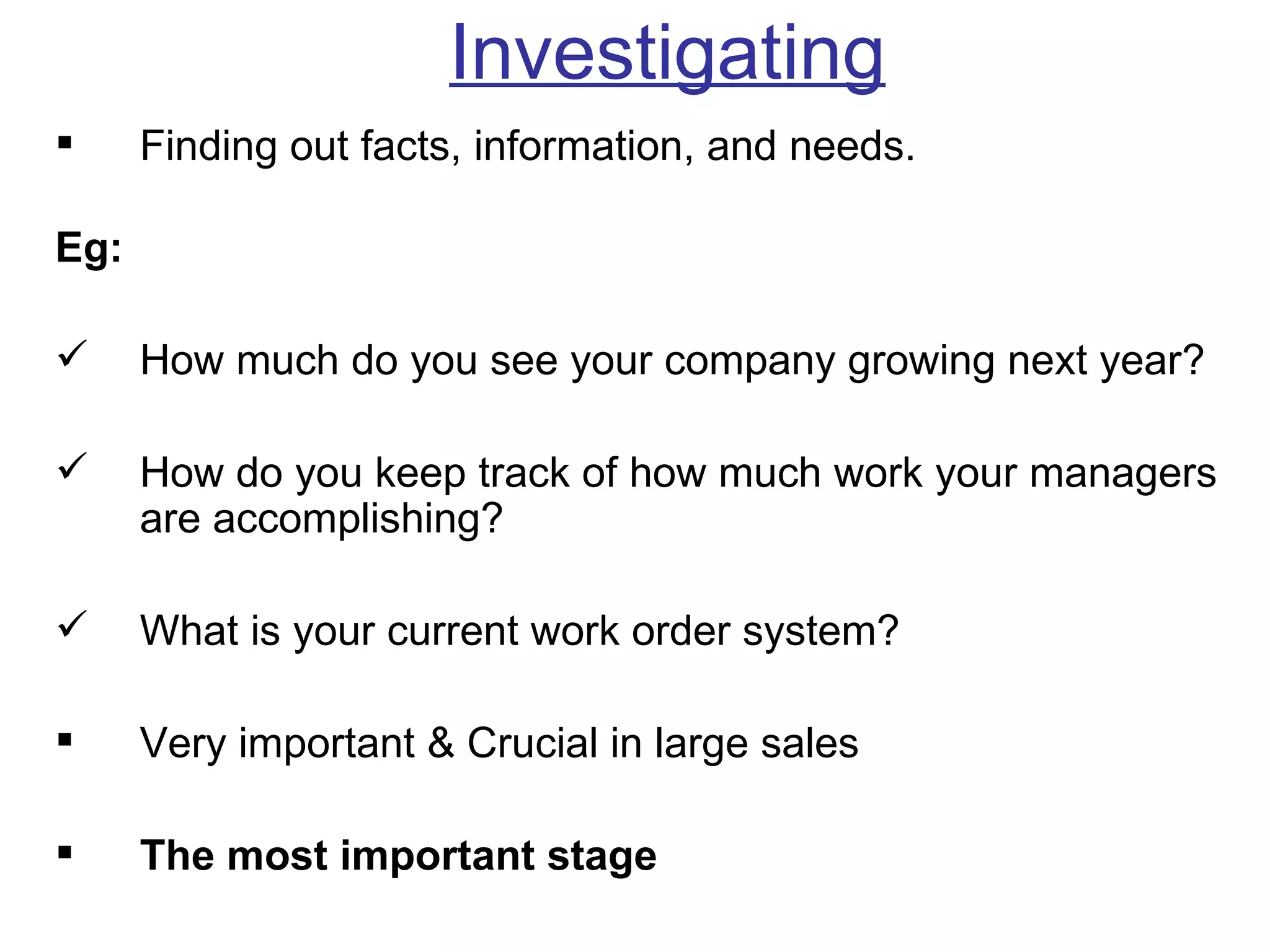 Four Stages of a Sales Call | PPT