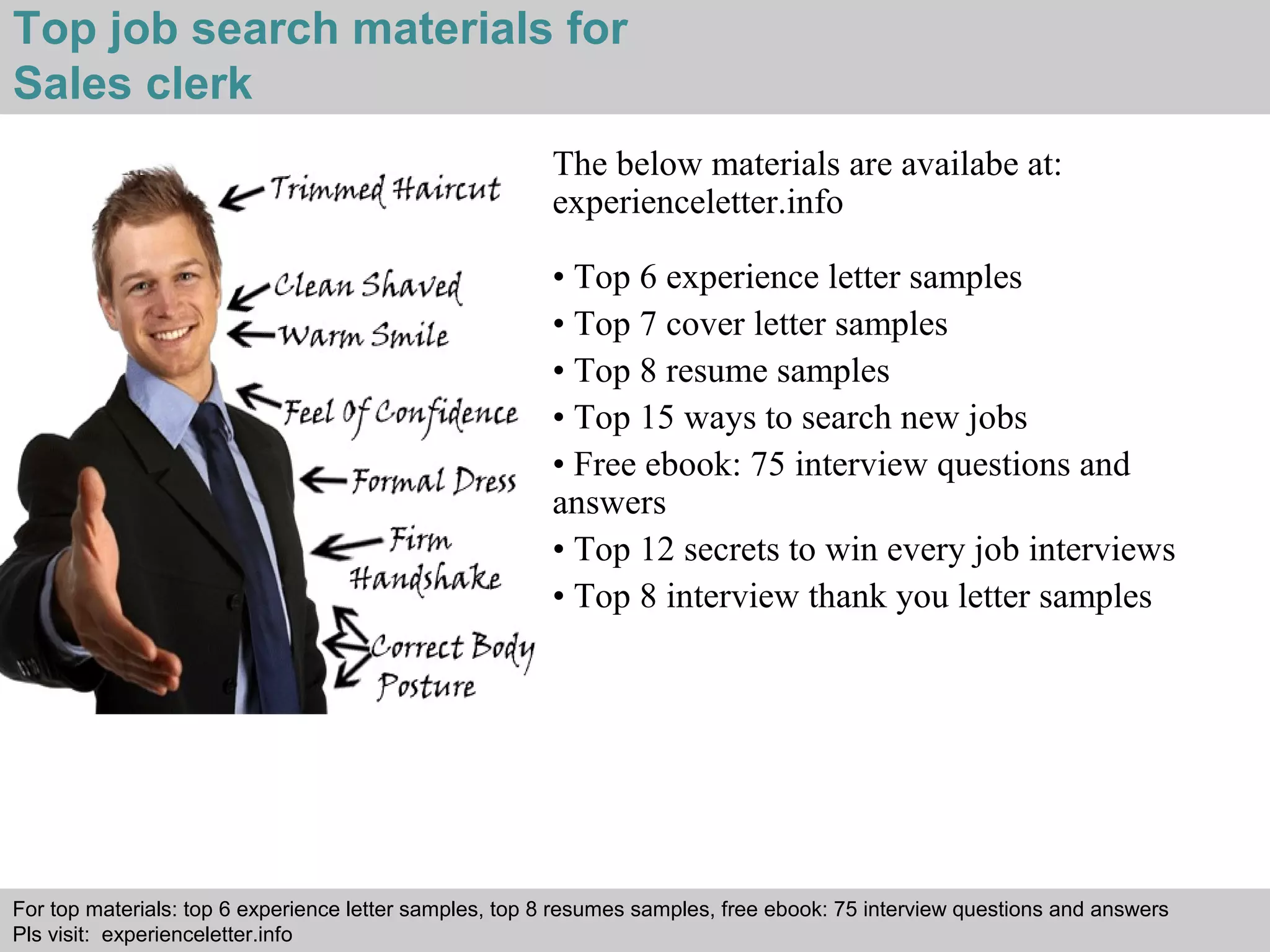 Sales clerk experience letter | PPT
