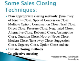 Sales Closing Tactics & Technique | PDF