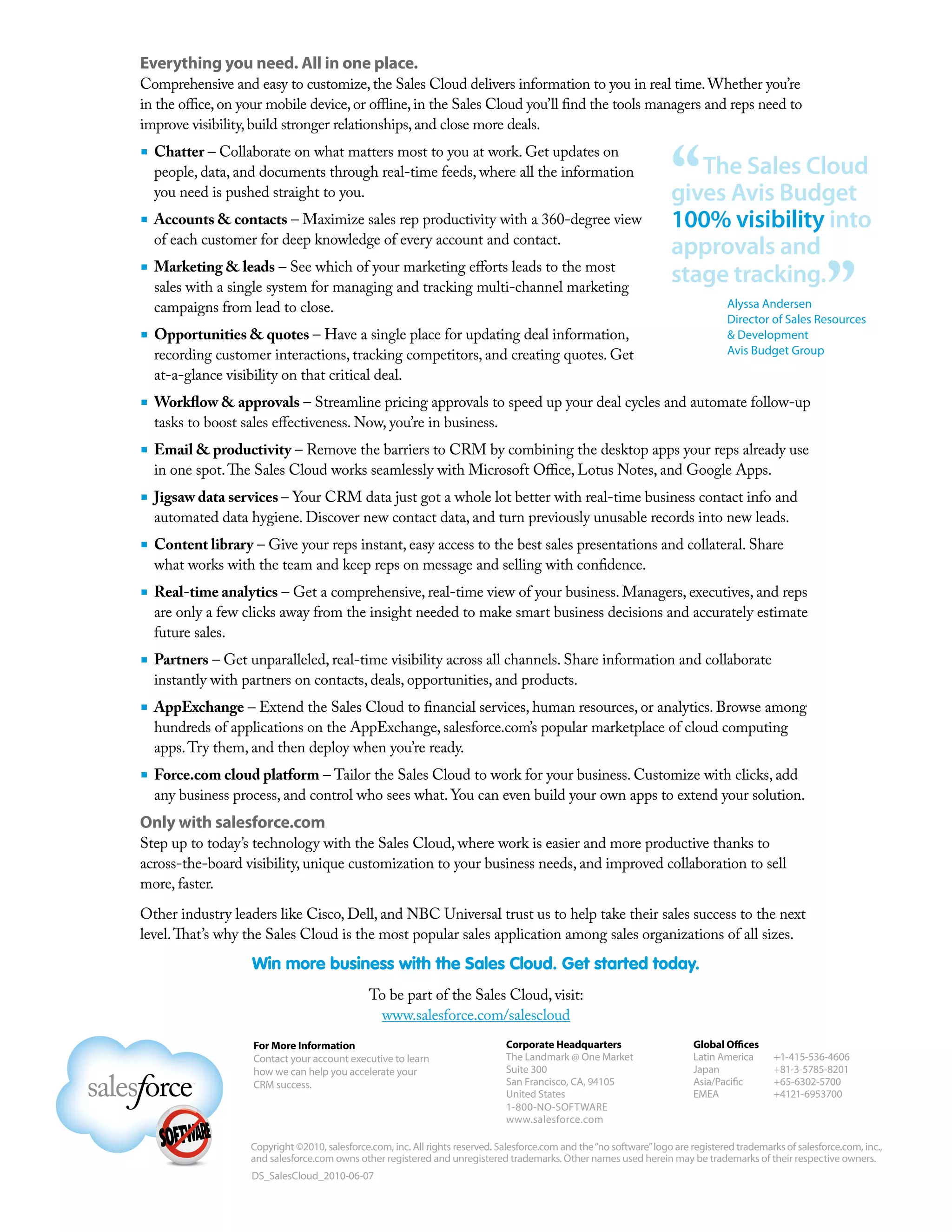 Sales Cloud Datasheet | PDF | Cloud Computing | Internet