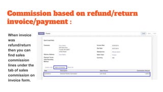 Sales commission from sales invoice payment in odoo | PPTX