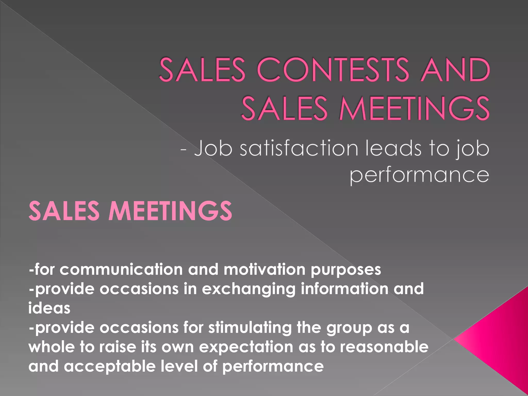 Sales contests and sales meetings | PPTX