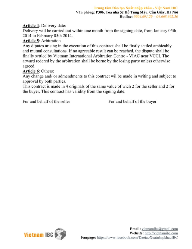 Sales contract - Mẫu hợp đồng xuất khẩu linh kiện điện tử bằng tiếng anh | PDF | Sales | Business