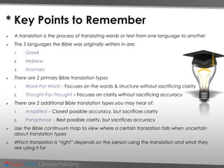 Course 1: Bible Translations | PPTX