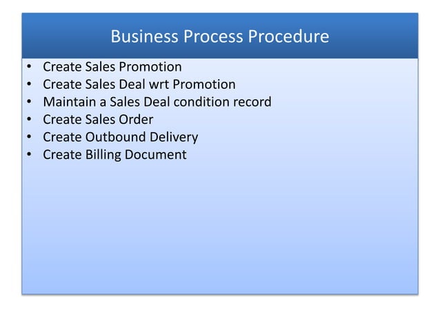 Promotions and Deals in SAP Sales | PPTX | Sales | Business