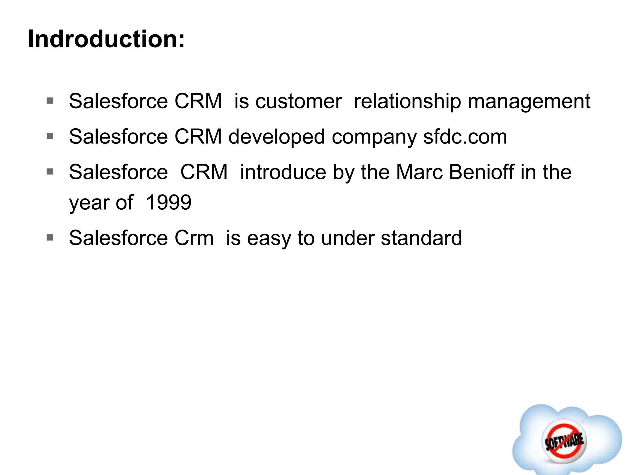 Salesforce | PPTX | Databases | Computer Software and Applications
