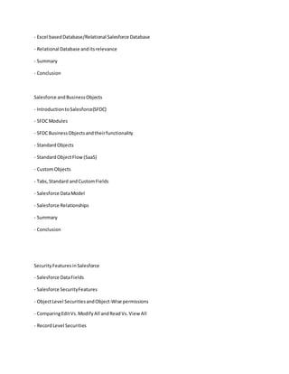 Salesforce Training Course In Pune | PDF