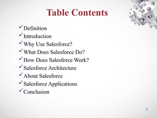 Salesforce high level presentation for quick reference | PPTX
