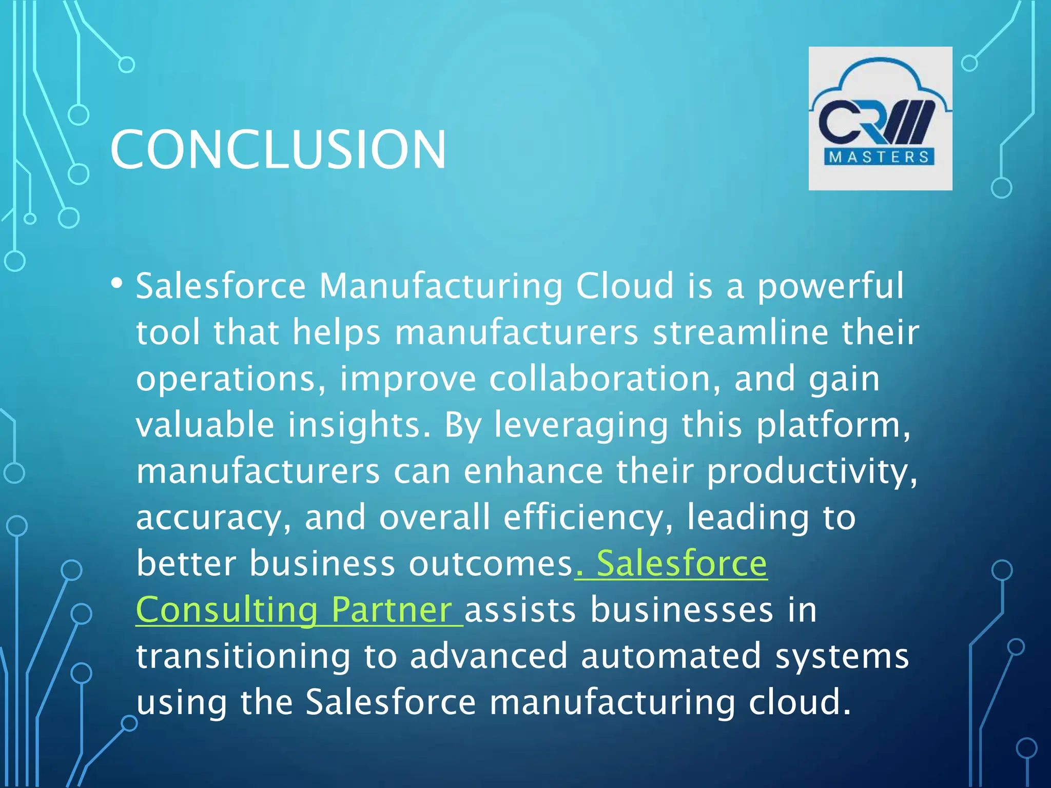 Salesforce Manufacturing Clouds Overview And Benefits | PPTX