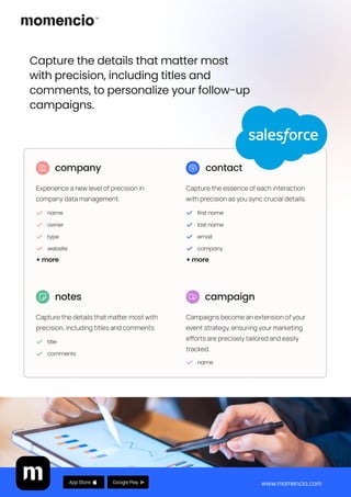 Salesforce - momencio integration - event lead capture app | PDF