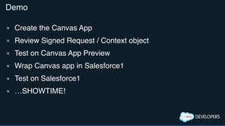 Salesforce1 dev week UYSDUG 2014 - the force canvas spark | PDF | Web Development | Internet