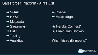 Salesforce1 dev week UYSDUG 2014 - the force canvas spark | PDF | Web Development | Internet