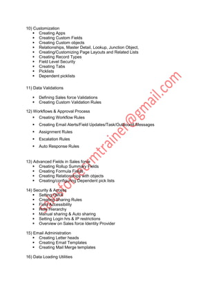 Salesforce CRM Administration and Developer Training | PDF