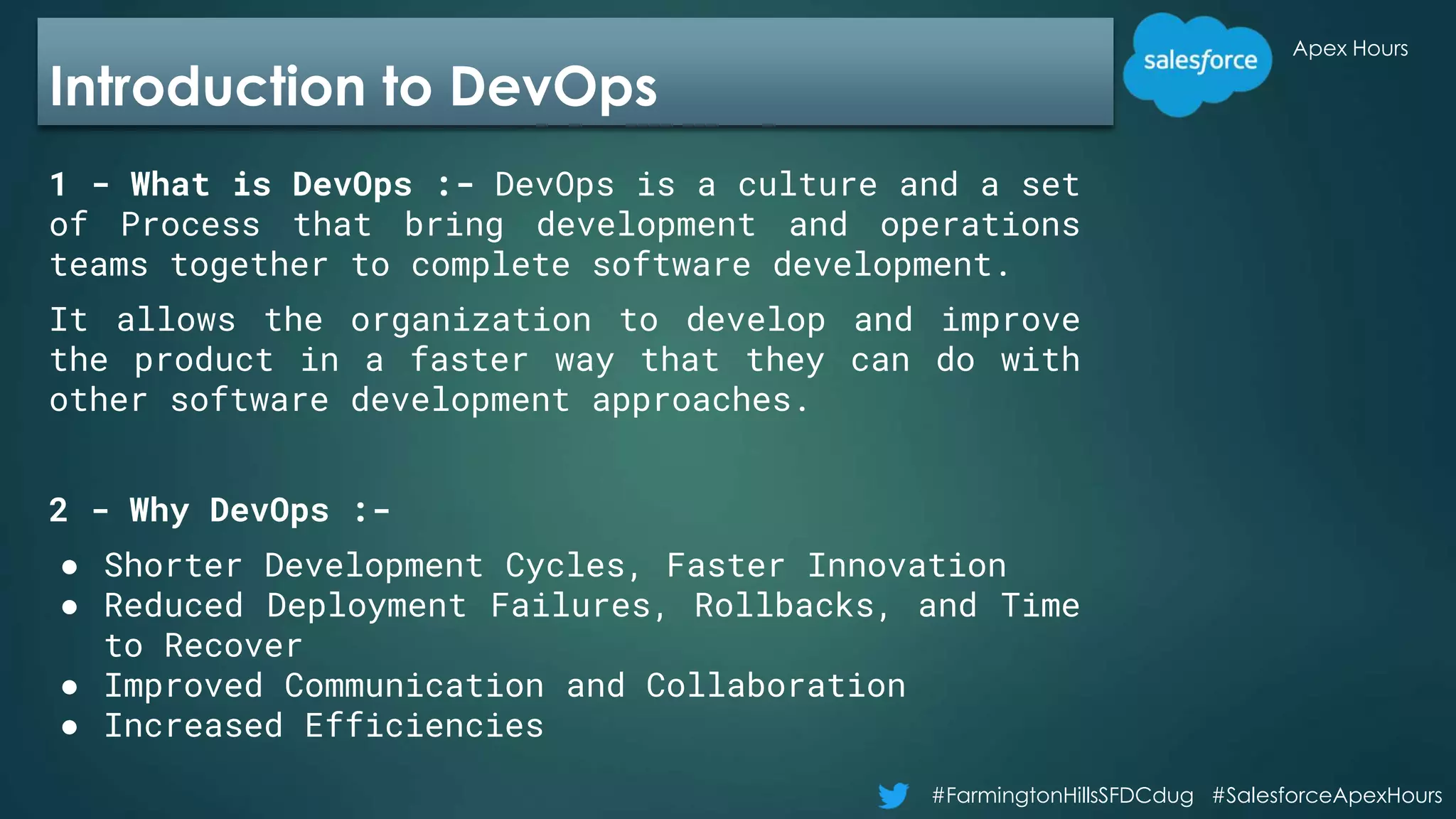 Salesforce apex hours azure dev ops | PPT