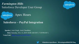 Salesforce apex hours PayPal with Salesforce Integration | PPT