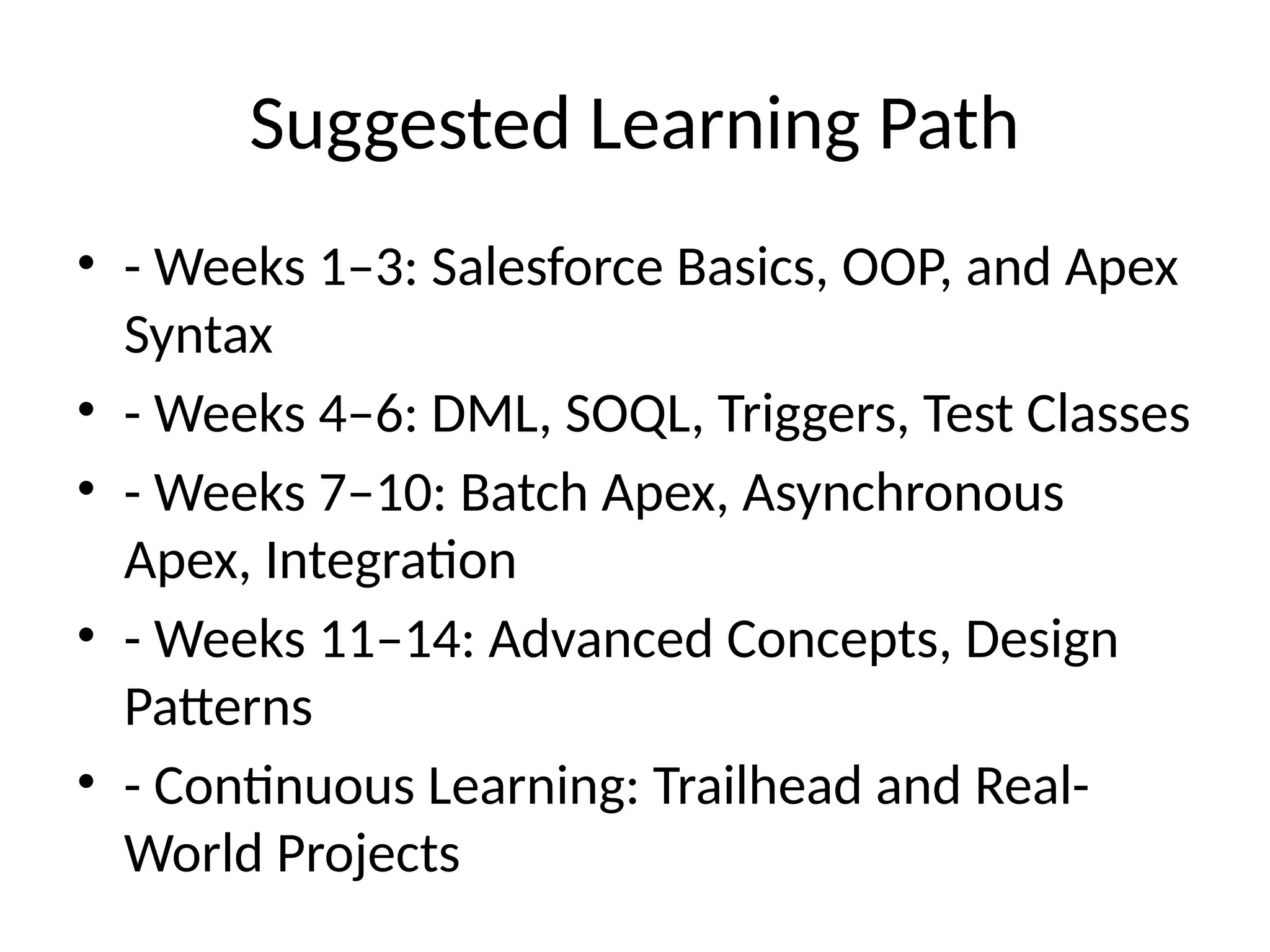 Salesforce Apex Training Roadmap Basic to Advance | PPTX