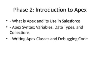 Salesforce Apex Training Roadmap Basic to Advance | PPTX