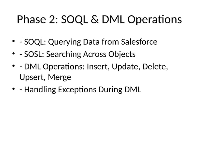 Salesforce Apex Training Roadmap Basic to Advance | PPTX