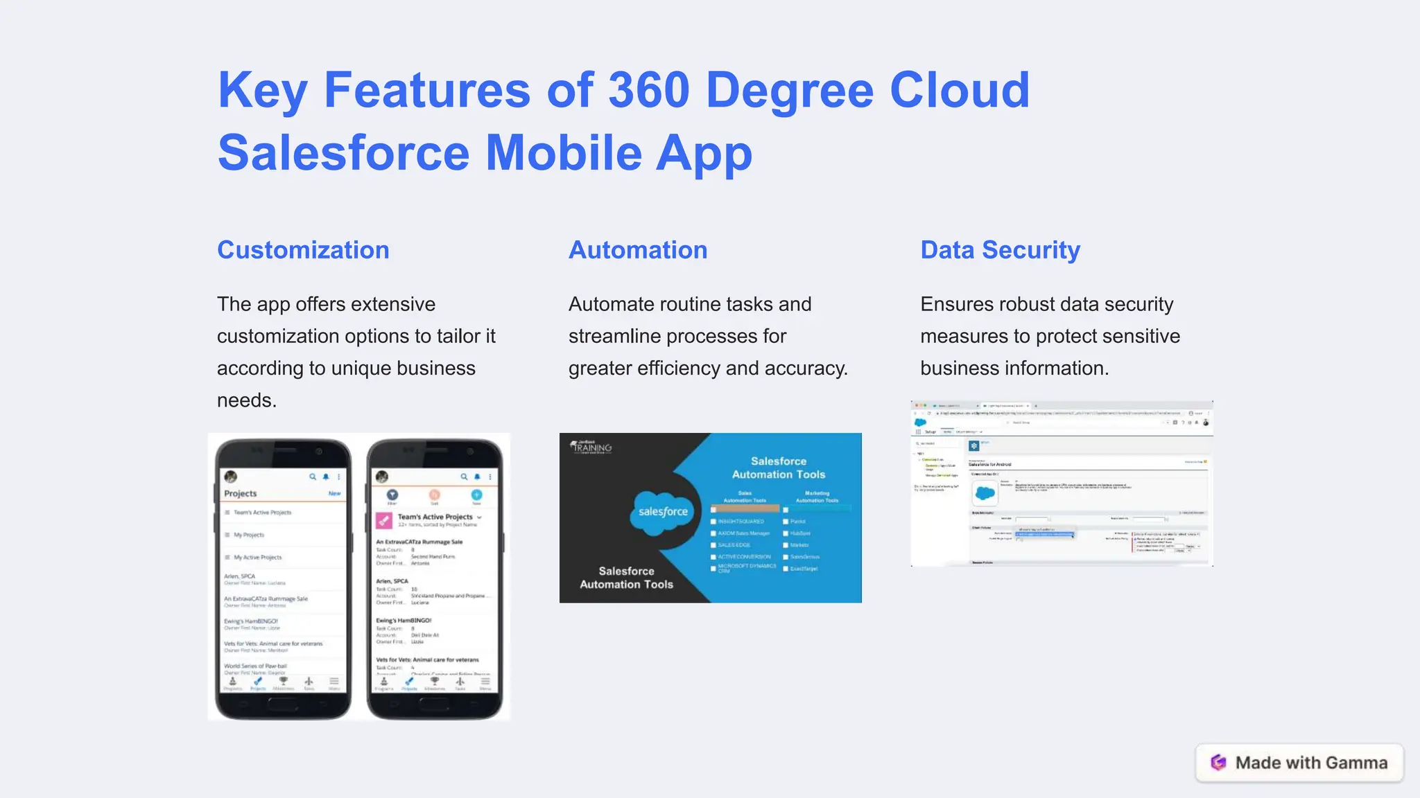 Salesforce Application Development | 360 Degree Cloud | PPTX