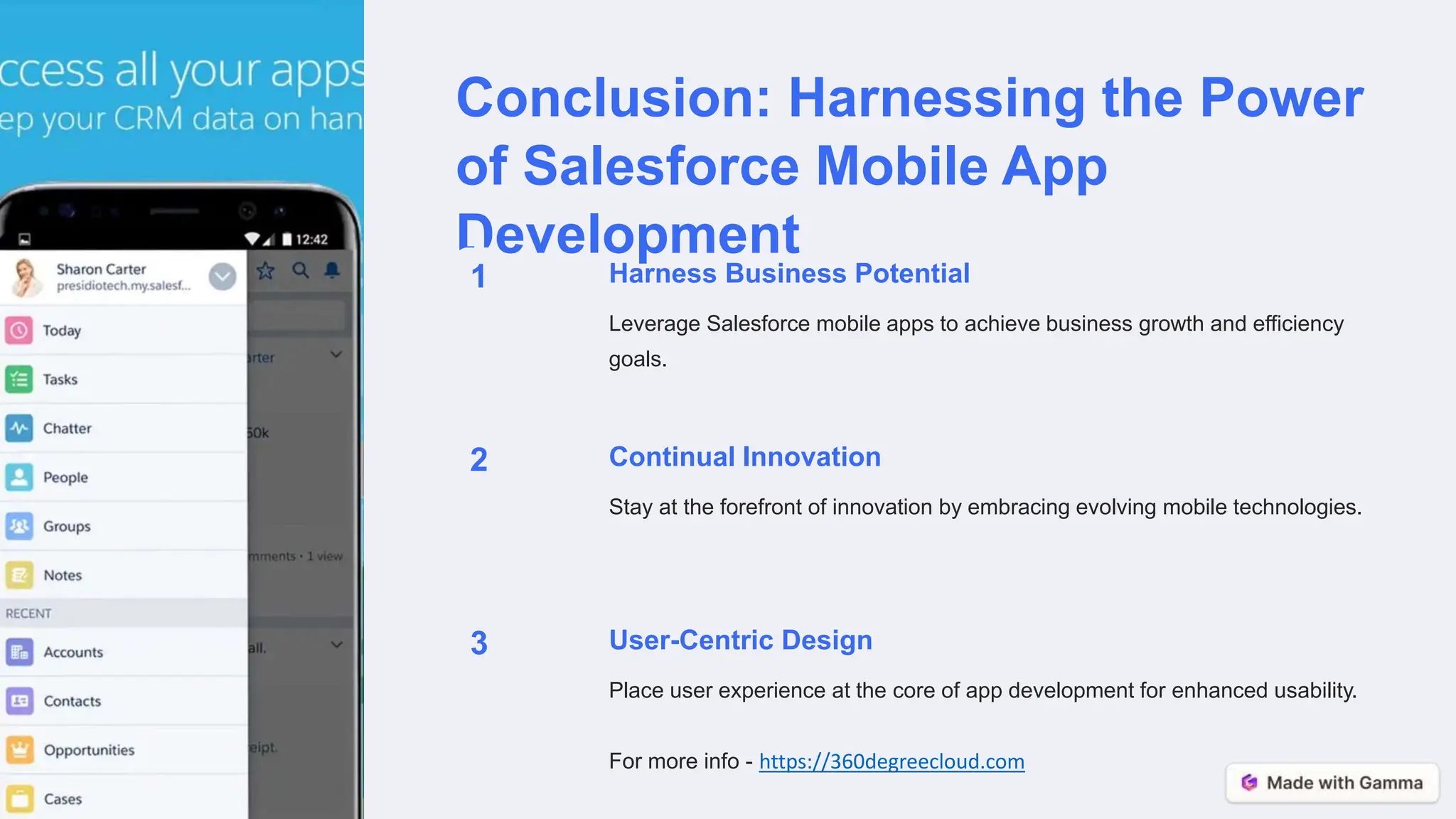 Salesforce Application Development 360 Degree Cloud Ppt