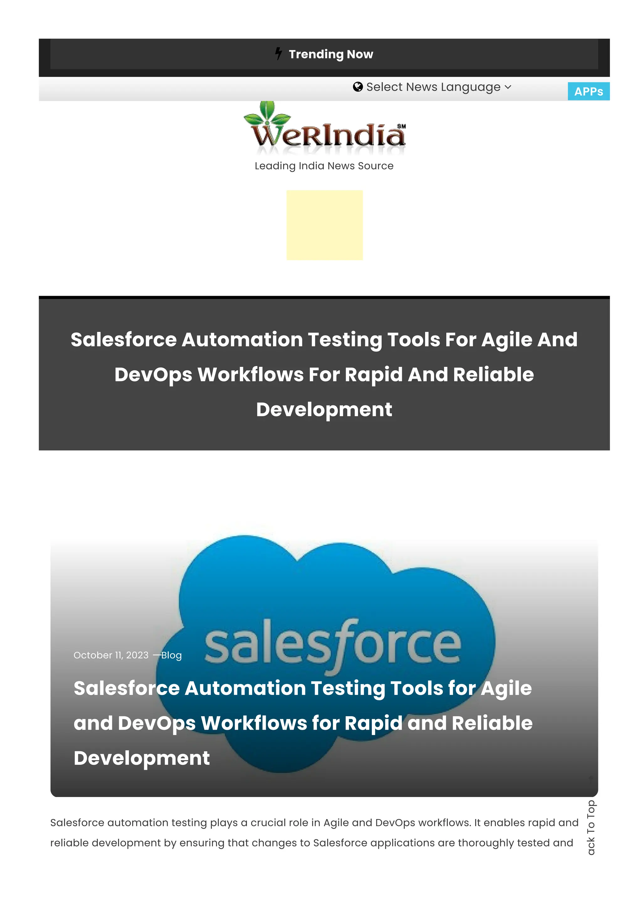 Salesforce Automation Testing Tools For Agile And Devops Workflows For Rapid And Reliable
