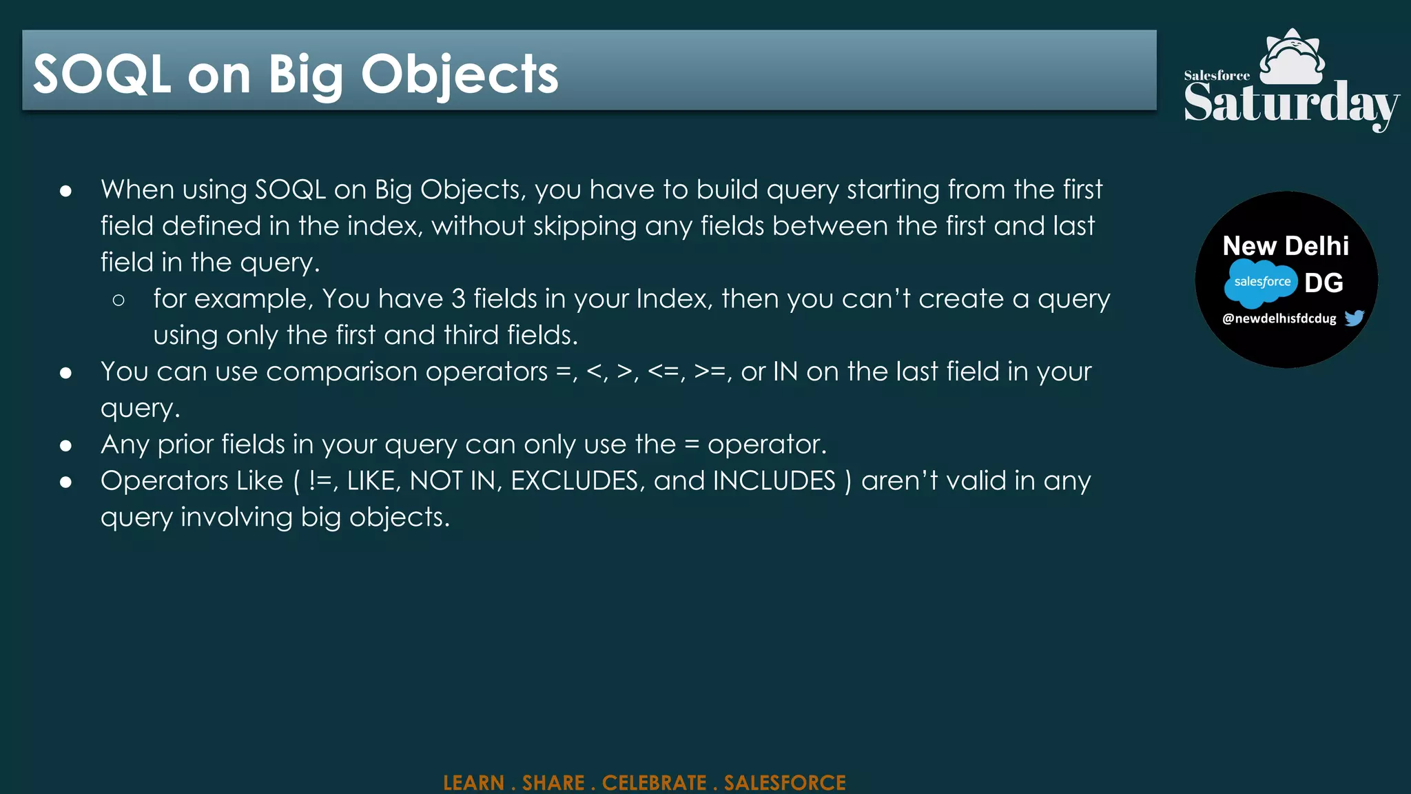 #SalesforceSaturday : Salesforce BIG Objects Explained | PDF