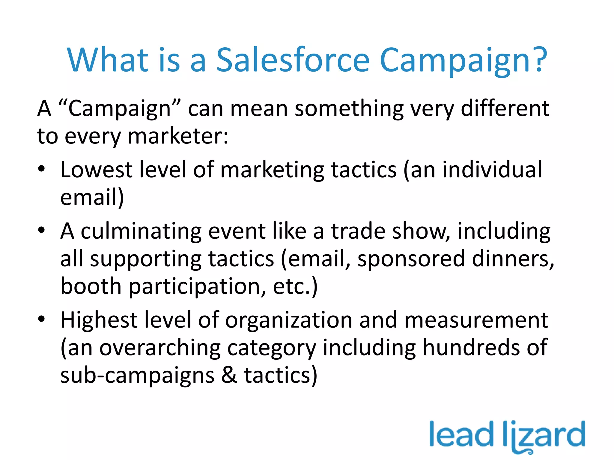 Best Practices for Salesforce Campaigns | PPTX