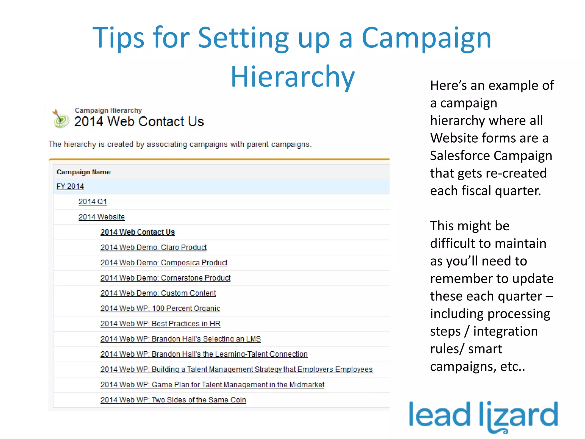 Best Practices for Salesforce Campaigns | PPTX