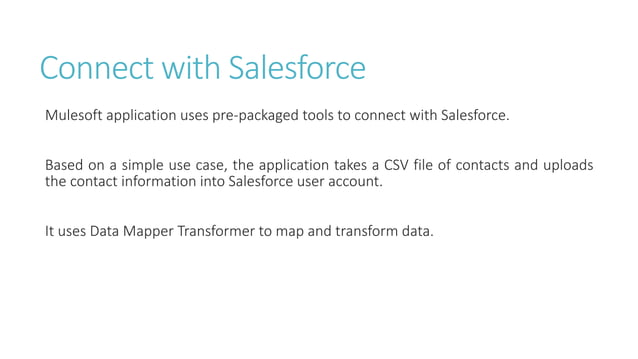 Salesforce connector Example | PPTX | Programming Languages | Computing