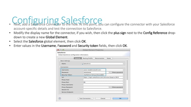 Salesforce connector Example | PPTX | Programming Languages | Computing