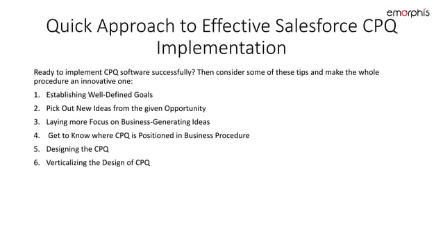Salesforce CPQ Implementation Guide: Tips and Tricks | PPT