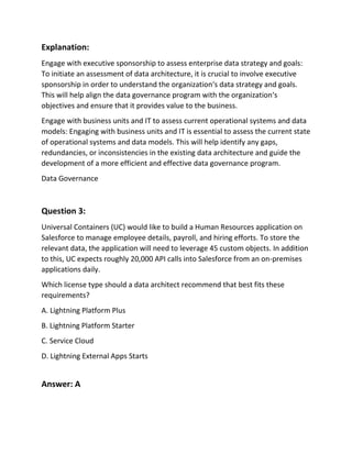 Salesforce Data Architect Practice Exam Dumps 2024 (PDF) | PDF | Databases | Computer Software ...