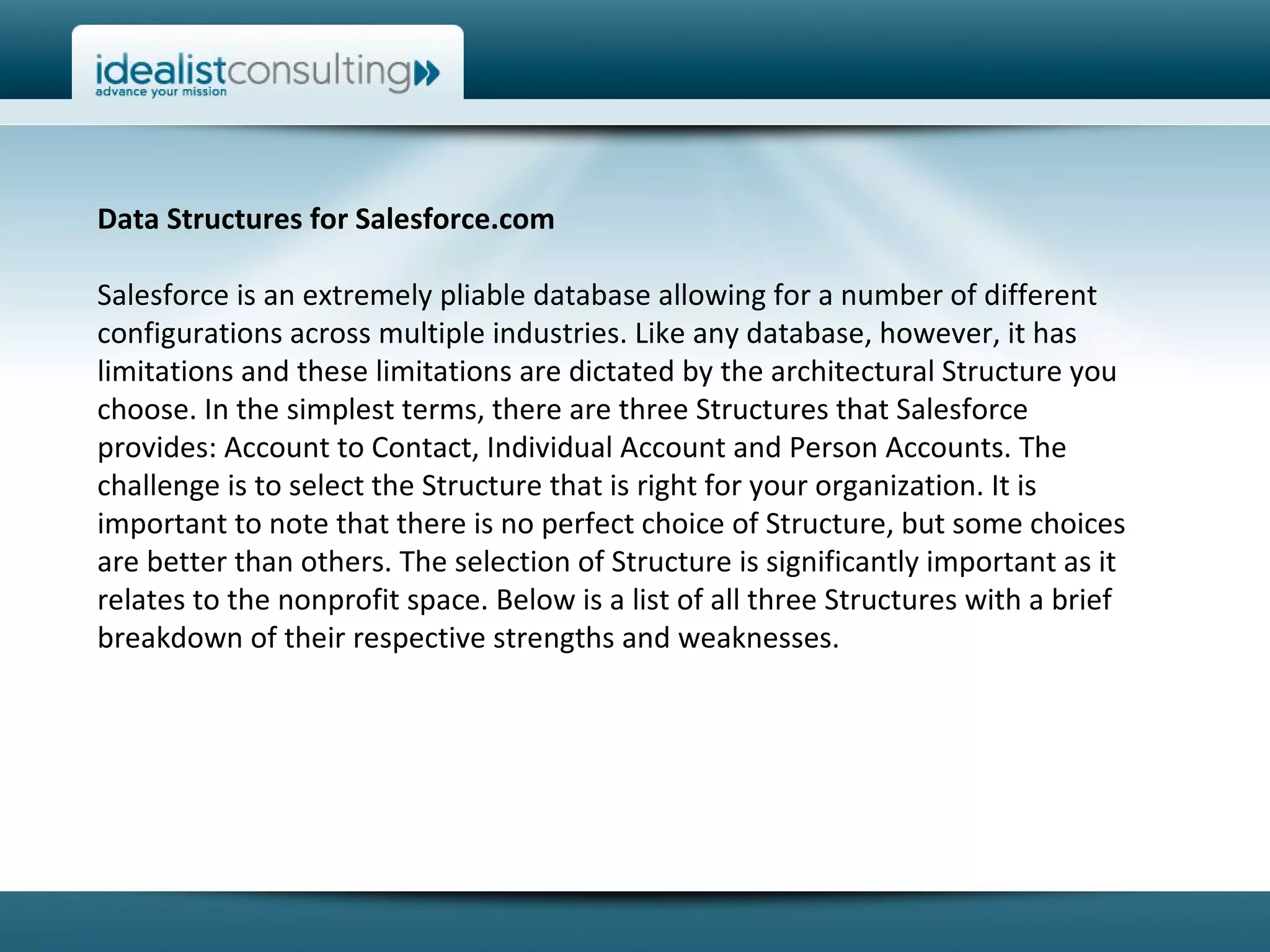 Salesforce Data Structures Ppt