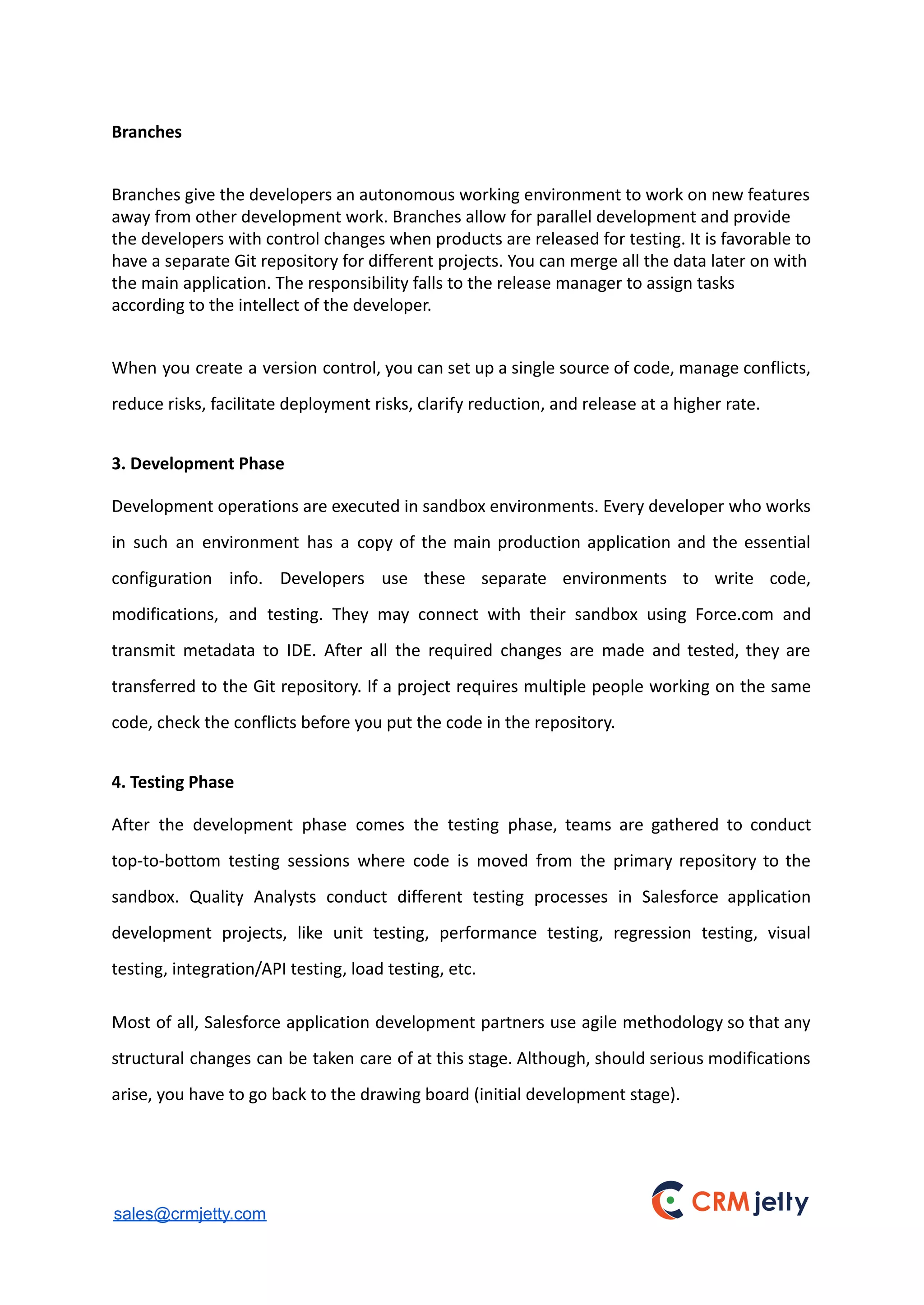 Salesforce Development Lifecycle Detailed Phases Pdf Operating
