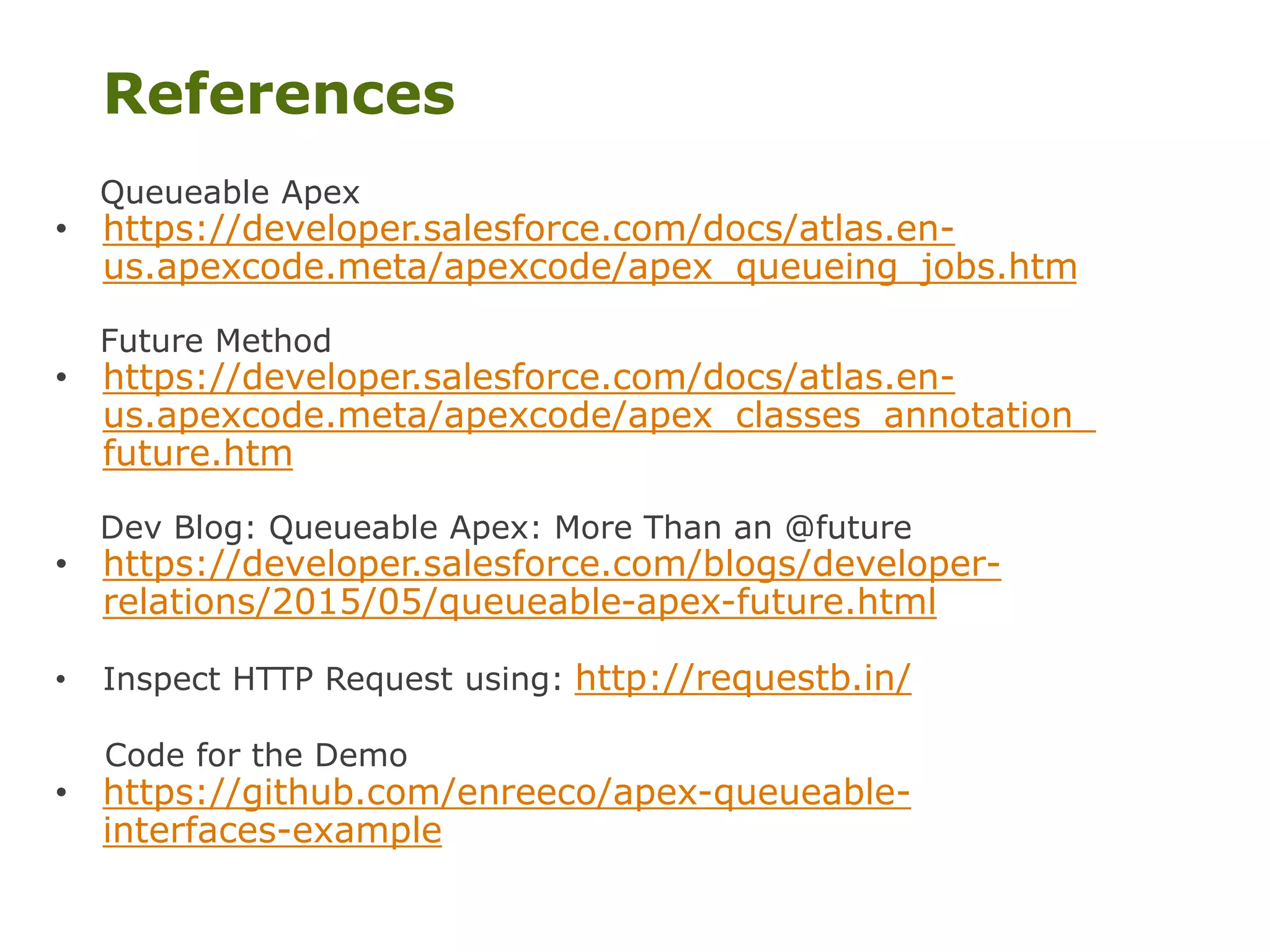 Salesforce DUG - Queueable Apex | PPTX