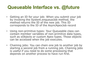 Salesforce DUG - Queueable Apex | PPTX