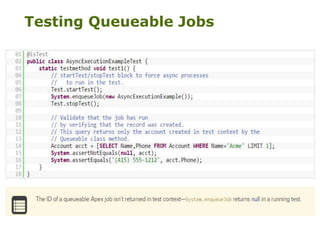 Salesforce DUG - Queueable Apex | PPTX