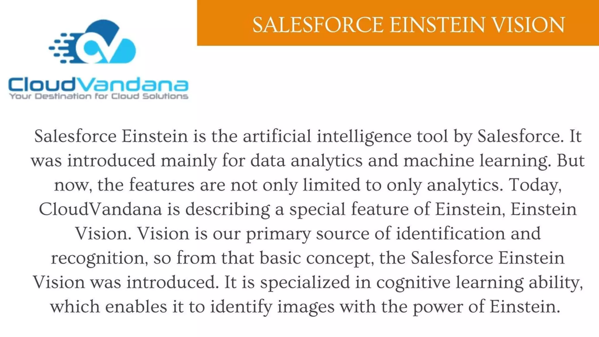 Salesforce Einstein Vsion _CloudVandana | PPTX