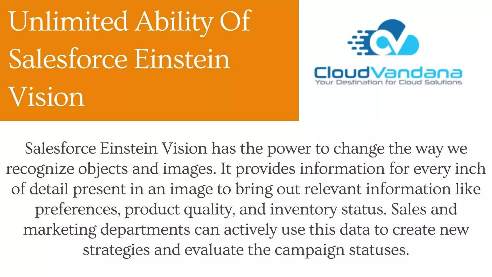Salesforce Einstein Vsion _CloudVandana | PPTX