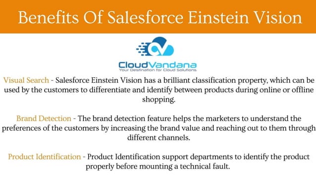 Salesforce Einstein Vsion _CloudVandana | PPTX | Artificial ...