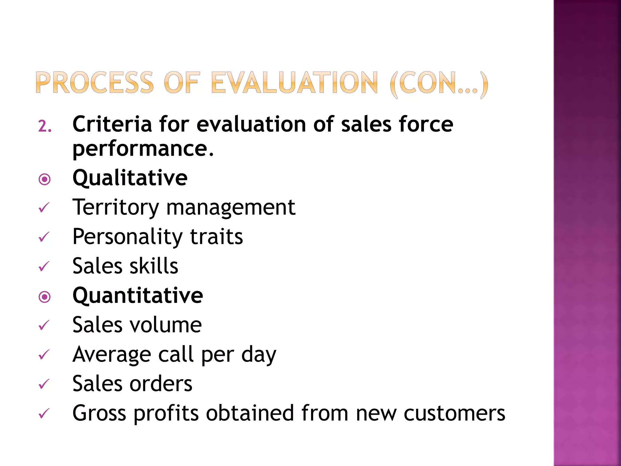 Sales force evaluation | PPTX