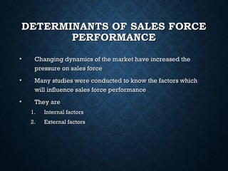 Sales force evaluation and control | PPT