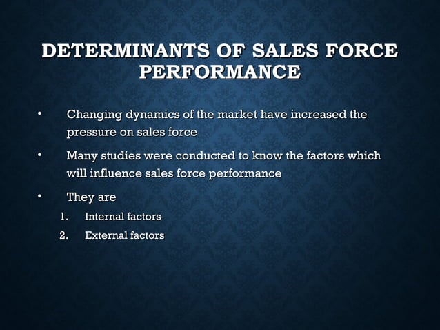 Sales force evaluation and control | PPT