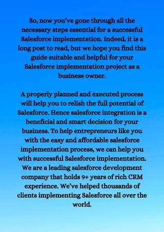 Salesforce implementation guide 2021 here’s everything business owner should know about | PDF