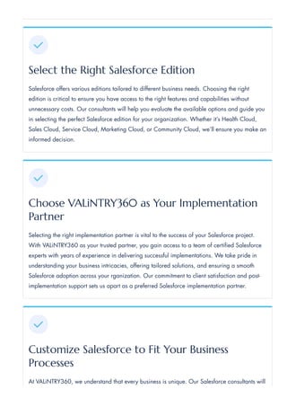 Salesforce Implementation Services-VALiNTRY360 | PDF
