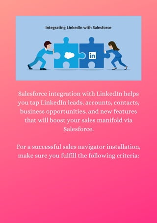 Salesforce linked in integration a quick guide in 2021 (1) | PDF