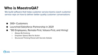 Lessons Learned from Salesforce: Top 4 Mistakes Founders Make: A conversation with MaestroQA | PPT