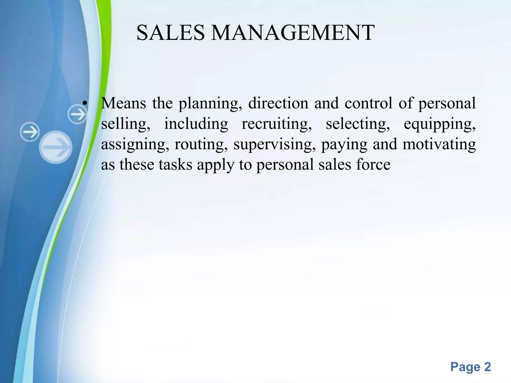 Sales force management | PPTX