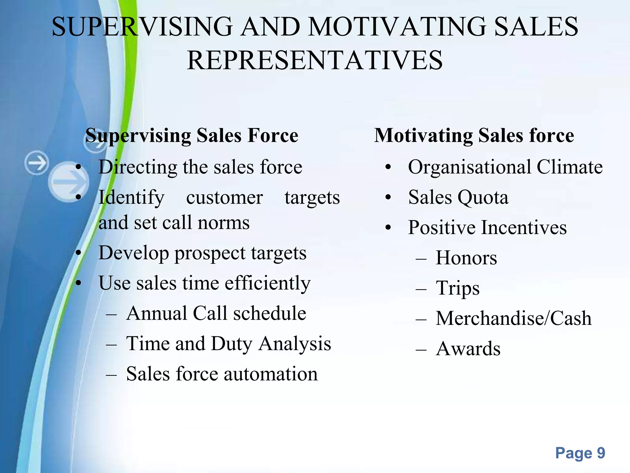Sales force management | PPTX