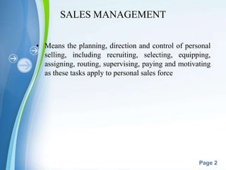 Sales force management | PPTX